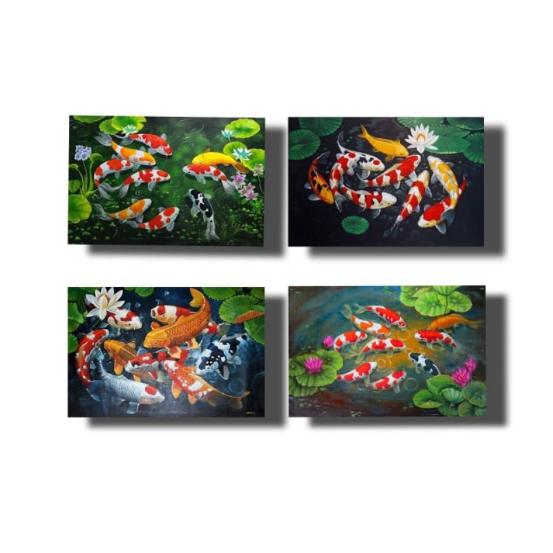Koi Fish Theme Wall Decoration, Aesthetic Minimalist Wooden Display ...