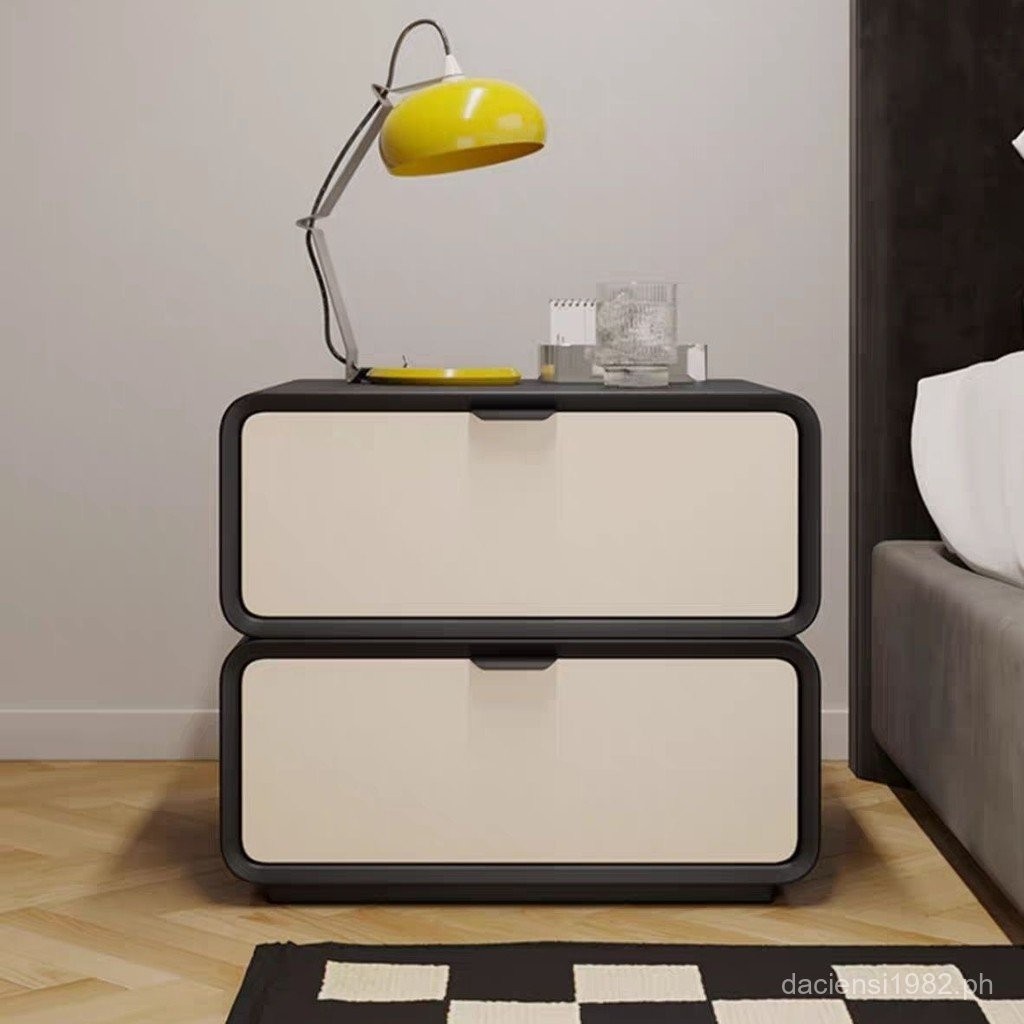 Bedside Table Solid Wood Small Light Luxury Advanced New Storage Cream ...