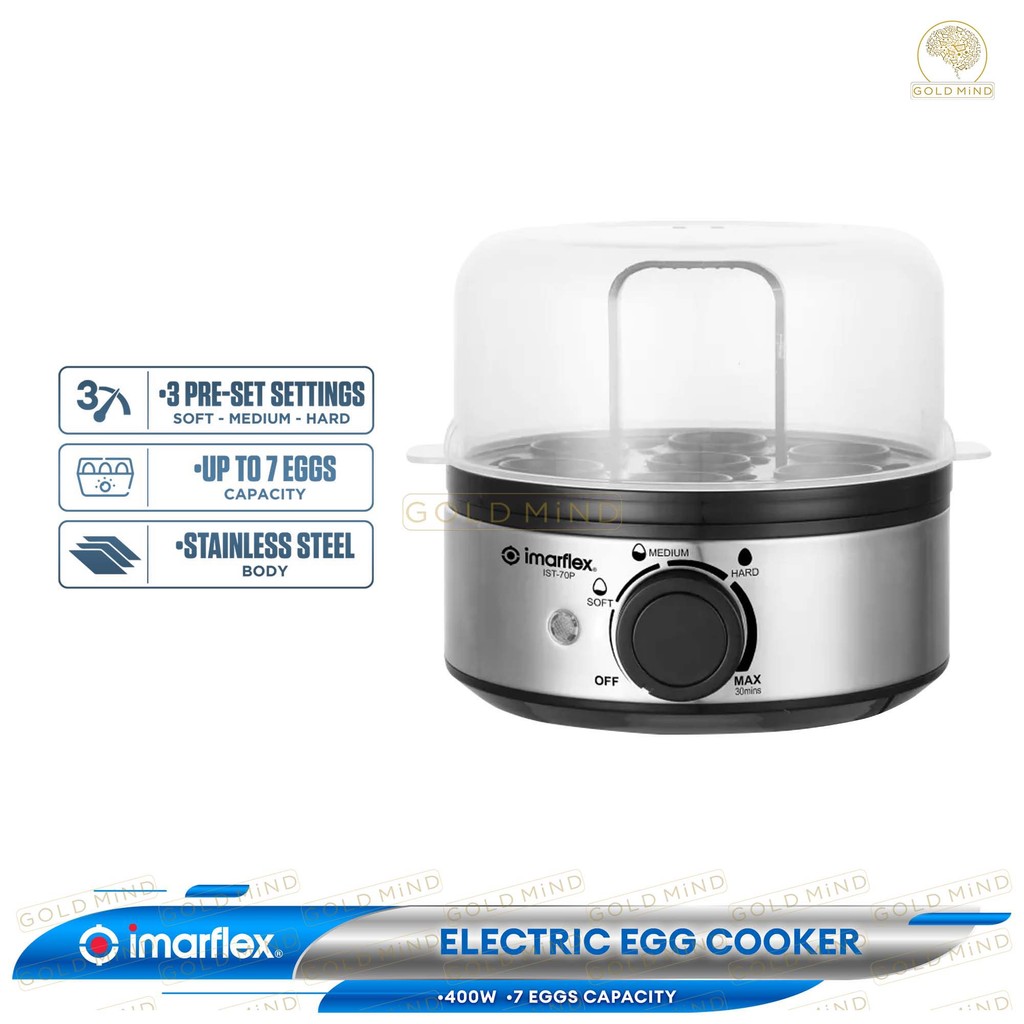 Imarflex Electric Egg Cooker & Poacher 7 Eggs Capacity (IST-70P ...