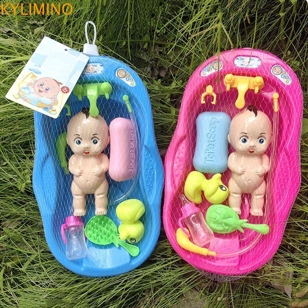KYLIMINO Baby Doll Bath Toys, Realistic Soap Duck Bottle Doll Bath Set ...