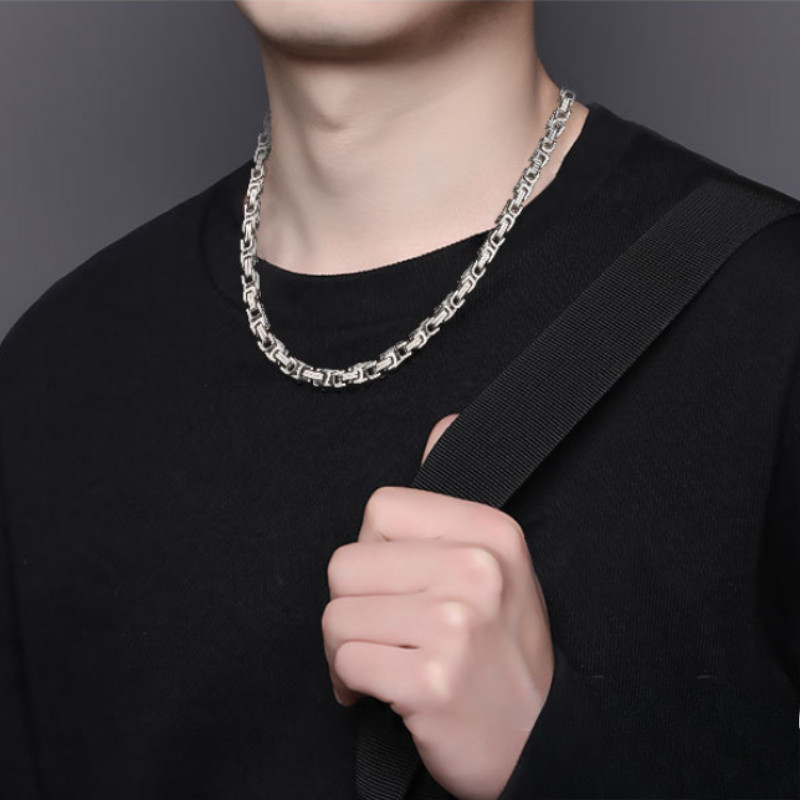 5/6mm Street Men Women Hip-Hop Domineering Thick Necklace Cuban Emperor ...