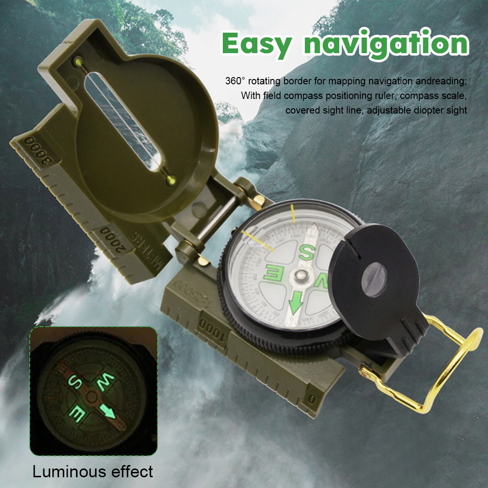 Waterproof Compass Camping Hiking Emergency Style Survival Compass ...