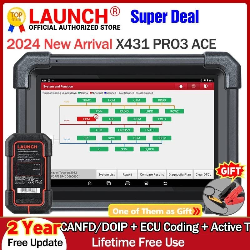 LAUNCH X431 PRO3 ACE Scan Tool for Online ECU Coding Topology Map CANFD DoIP SGW All System ...