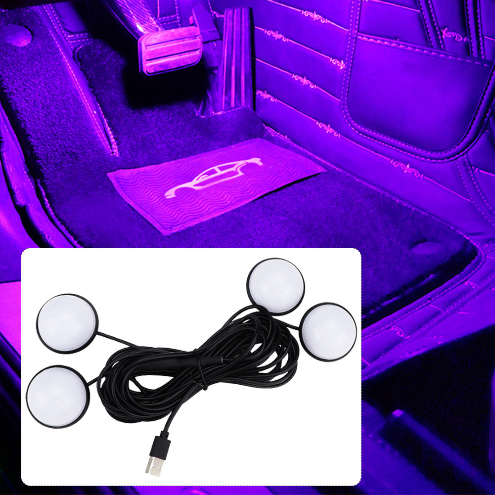 1 Set Car LED Foot Ambient Lights 7Colors Auto Home Party Atmosphere ...