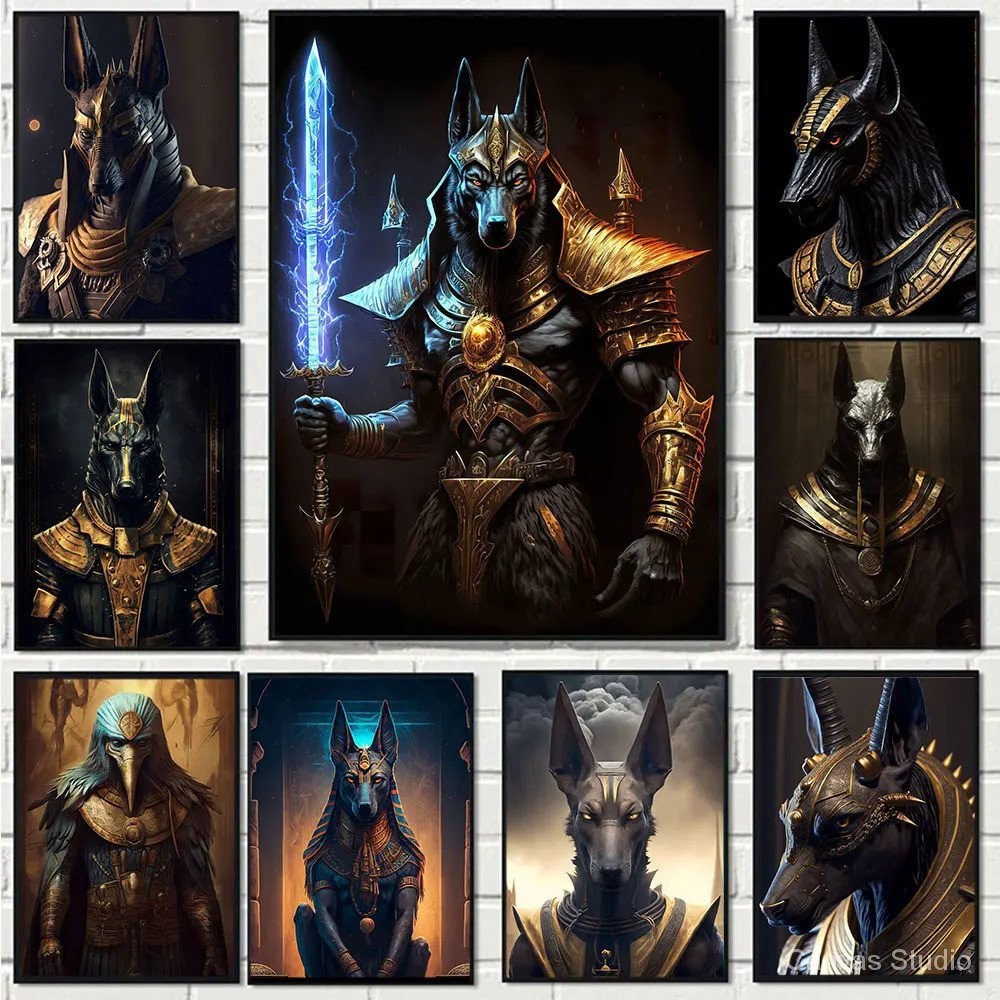 The God Anubis Portrait Canvas Art Posters and Prints Egyptian God ...