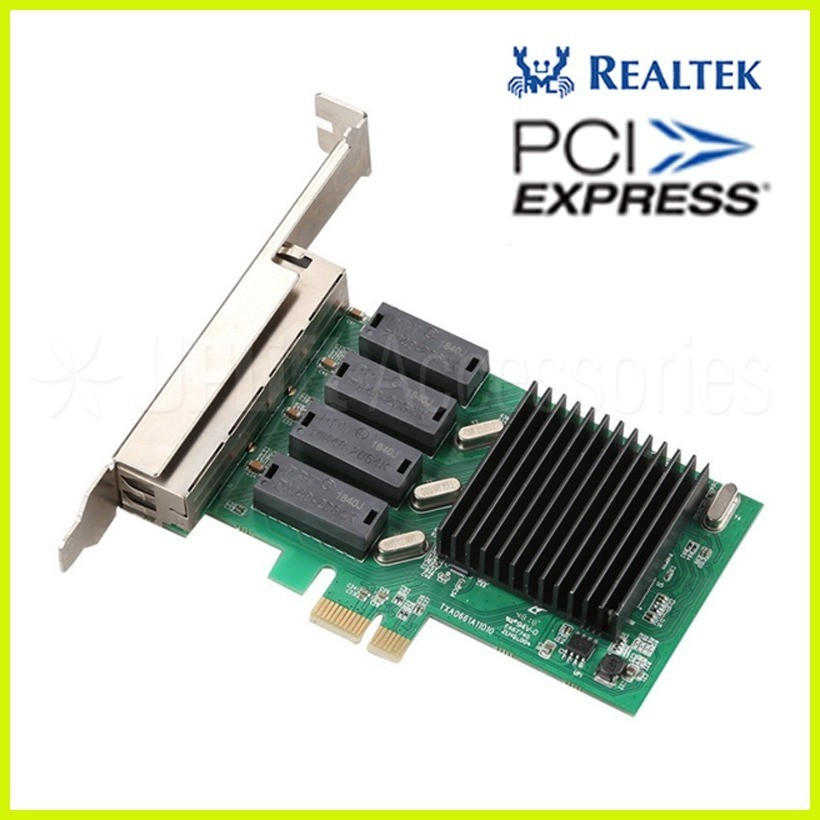 Realtek Chipset 4-Port Gigabit 10/100/1000Mbps Ethernet LAN Card for PC ...
