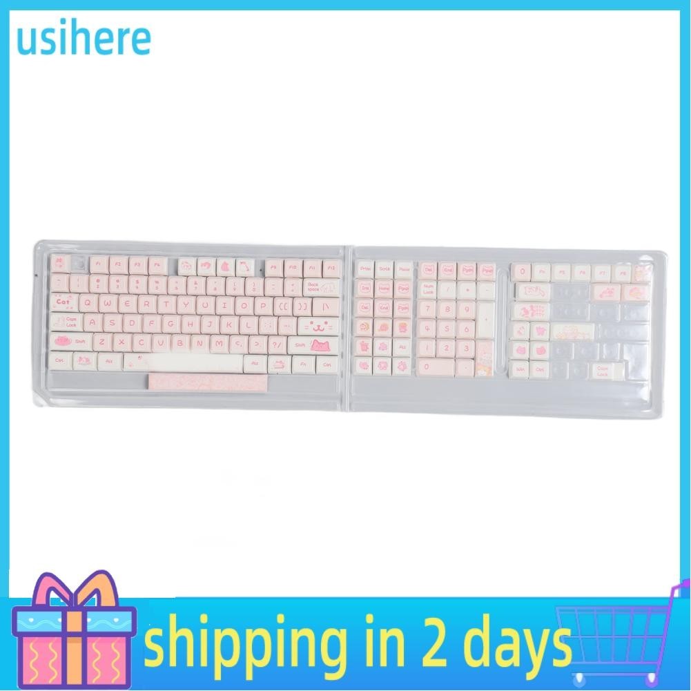 Usihere Mechanical Keyboard Keycaps PBT 133 Keys Cartoon Dye ...