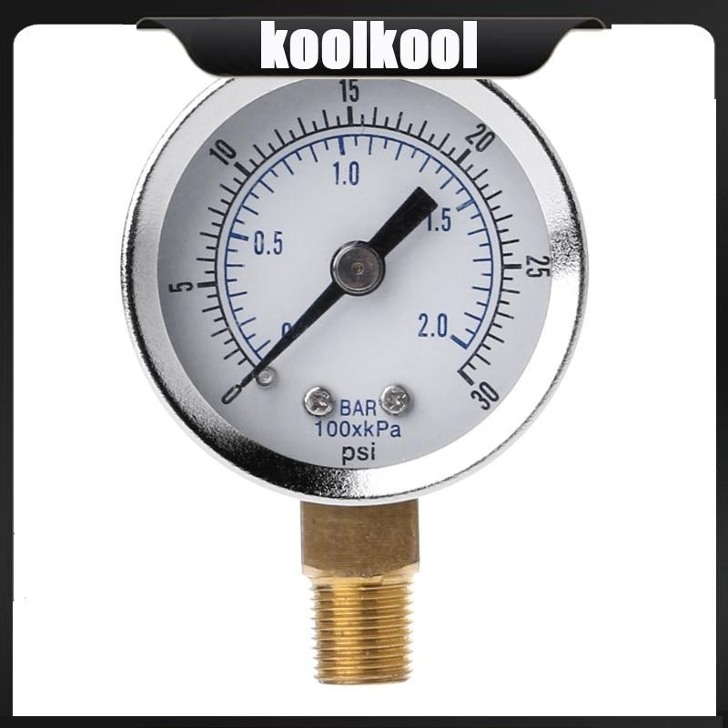 Kool 0-30psi 0-2bar Mini Dial Compressor Meter with Metal Frame ...
