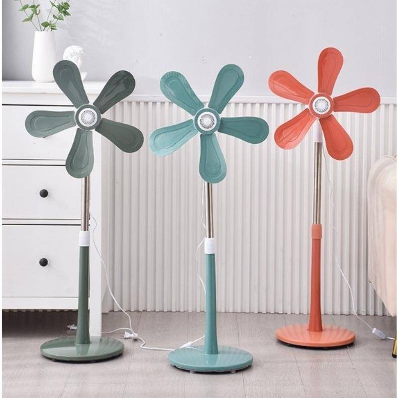 5 Blade Stand Fan Big Wind Portable Electric Floor Fan Adjustable ...