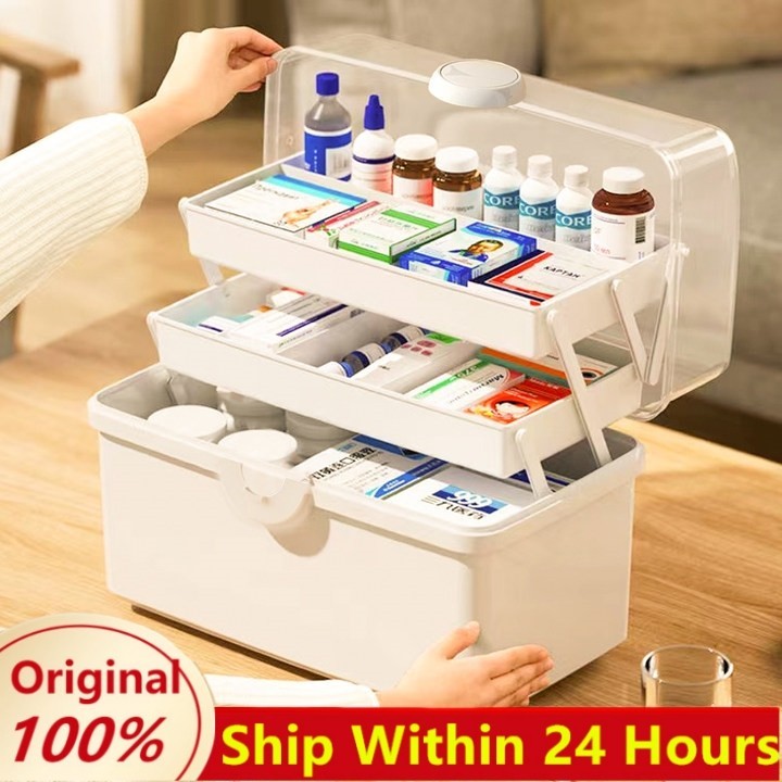 Tackle Box Medical Family First Aid Kit Box Plastic Medicine Storage ...