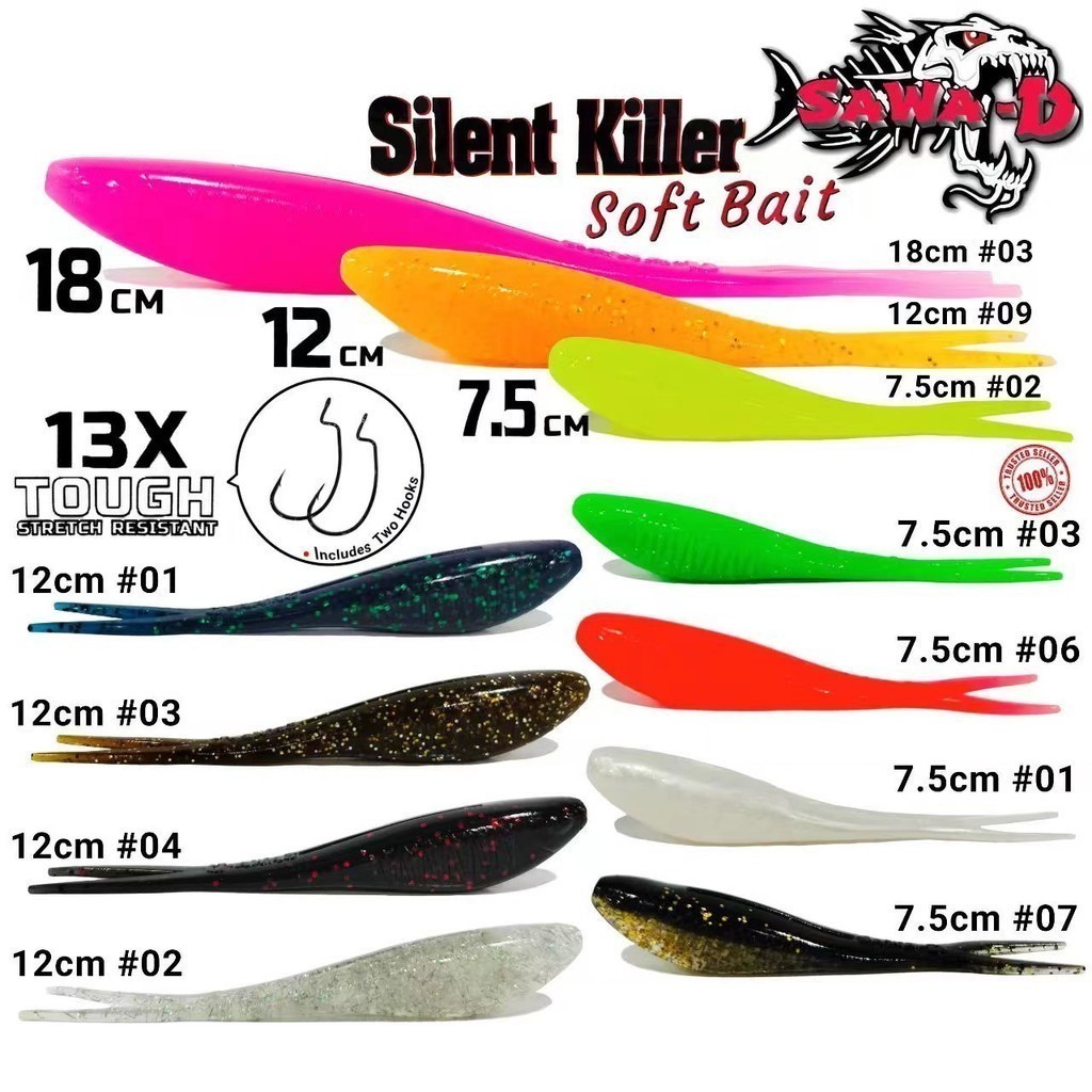 Sawa-D Silent Killer Sawa-D Soft Plastic Soft Bait Umpan Getah Umpan ...