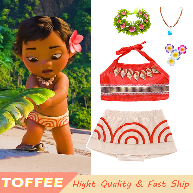 Moana Baby Look Princess Moana Cosplay Costume For Kids Girl Halloween ...