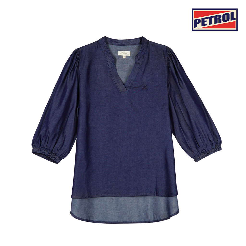 Petrol Basic Woven for Ladies Relaxed Fitting Shirt Chambray Fabric ...