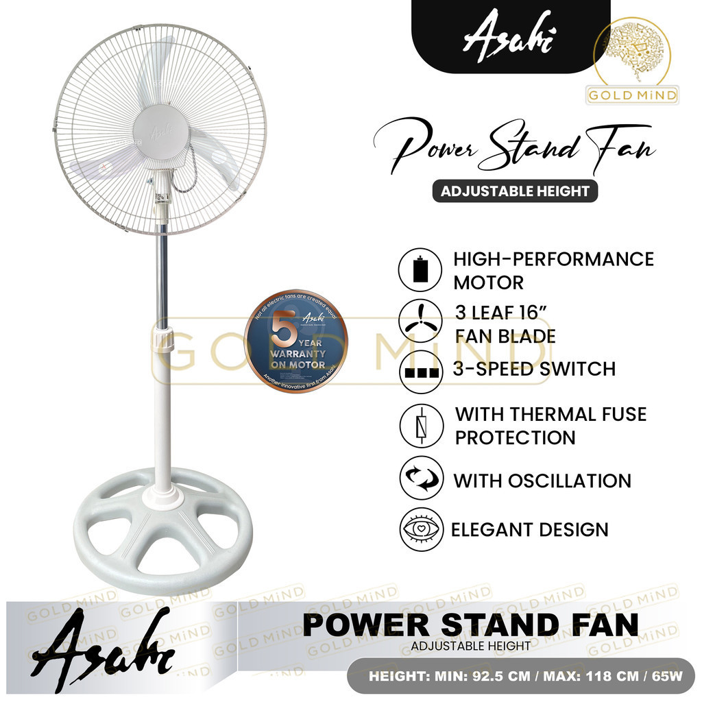Asahi PF-631 16" Inches 3 Leaf Blade Stand Fan | Shopee Philippines