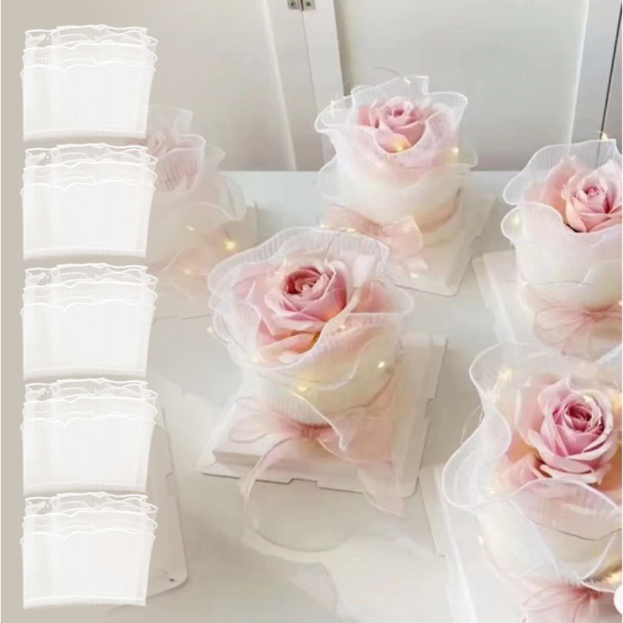 5pcs 2M Wave Yarn Lace Mesh For 6/8inch Cake Collars Surrounding Edge ...