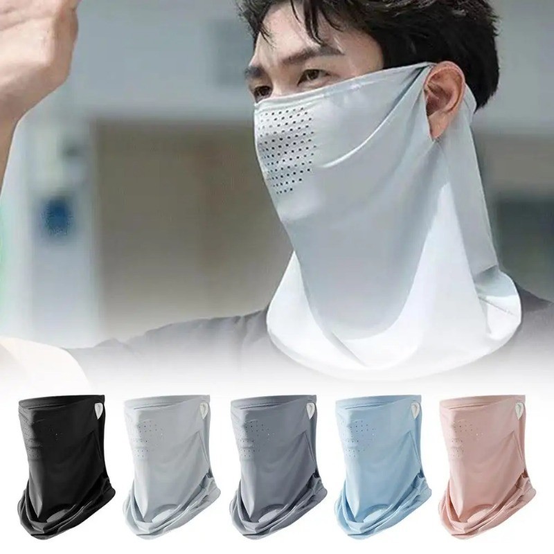 Unisex Summer Face Cover Ice Silk Sunscreen Mask - Sun Protection ...