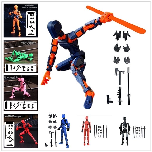 T13 Action Figure Robot Lucky 13 3D Joint Movable Doll Multiple Colors ...