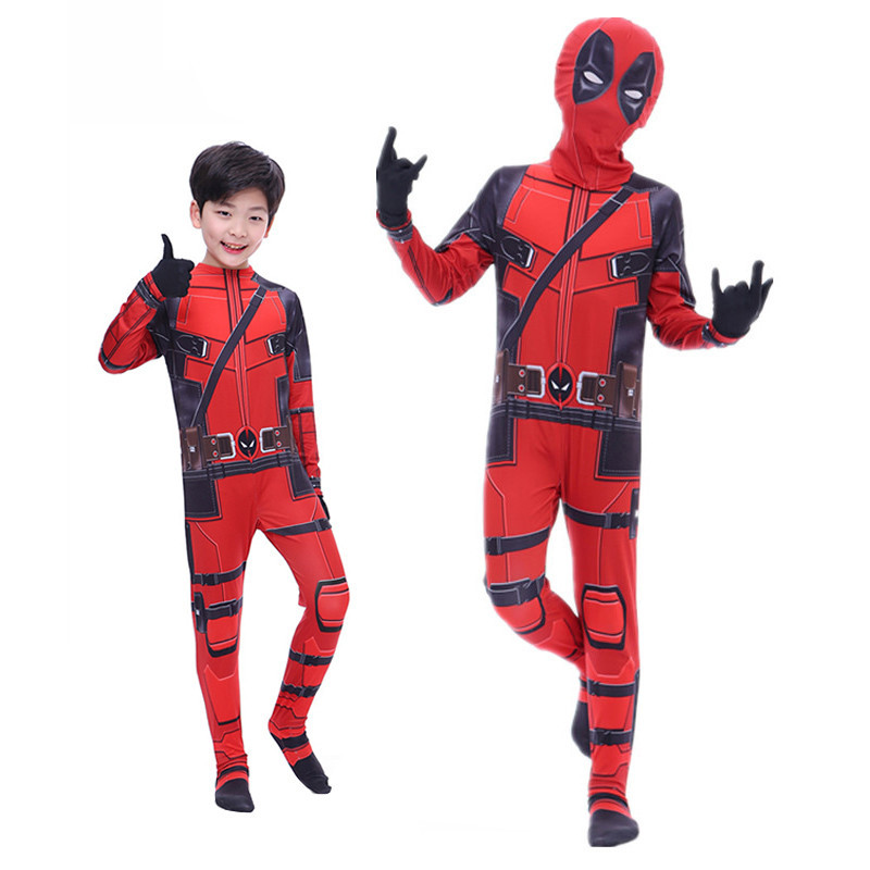 Deadpool Costume Kids Cosplay Mask Suit Jumpsuit Superhero Deadpool ...