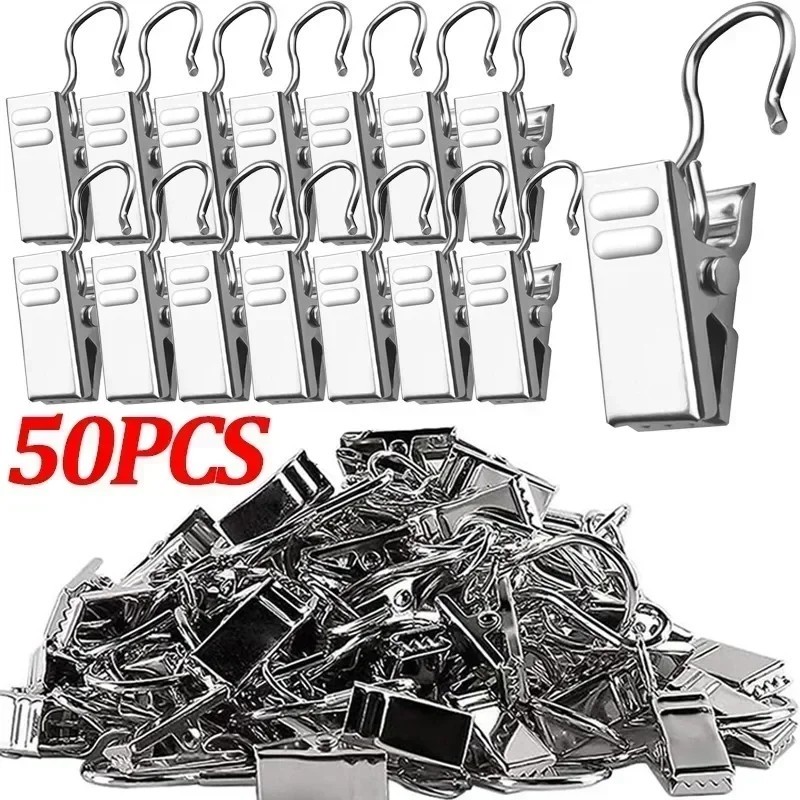 10/20/30/50Pcs Mini Iron Curtain Clips with Hook/S Type Window Shade ...