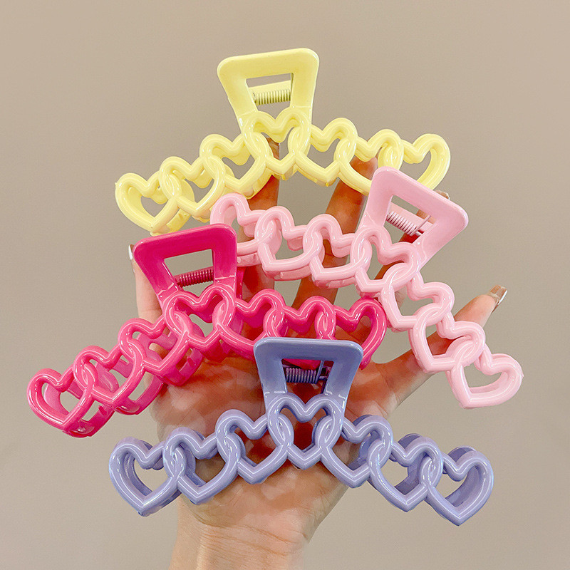Dopamine-colored Love Hair Clip Female Back of Head Large Grab Clip ...
