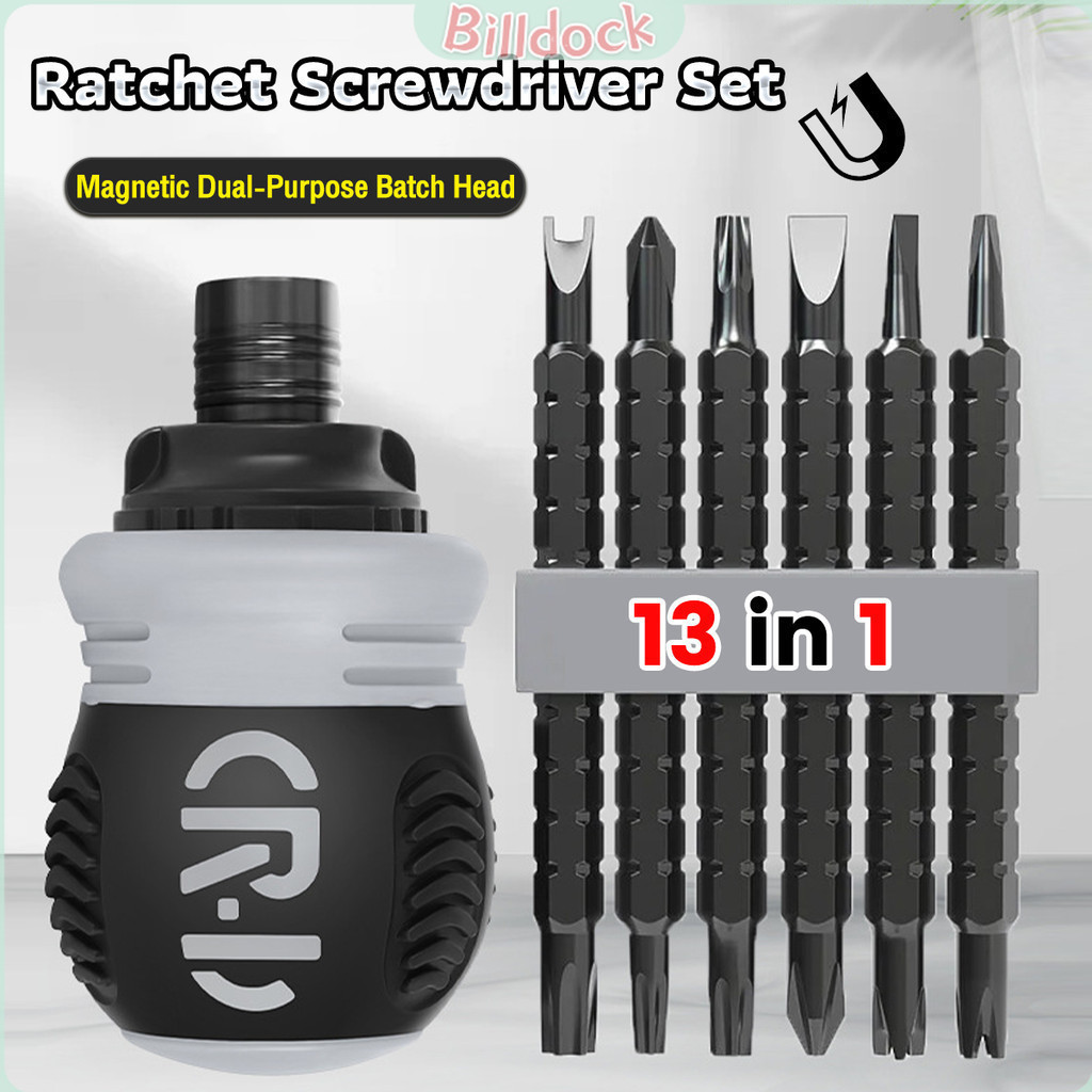 B.D. L13 in 1 Ratchet Screwdriver Set Alloy Steel Magnetic Dual-Purpose ...
