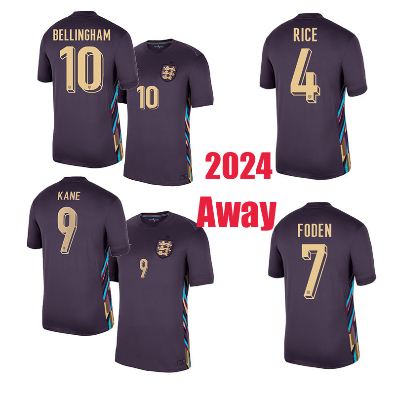 2024 Englands BELLINGHAM away Soccer Jerseys 24/25 National Team TOONE ...