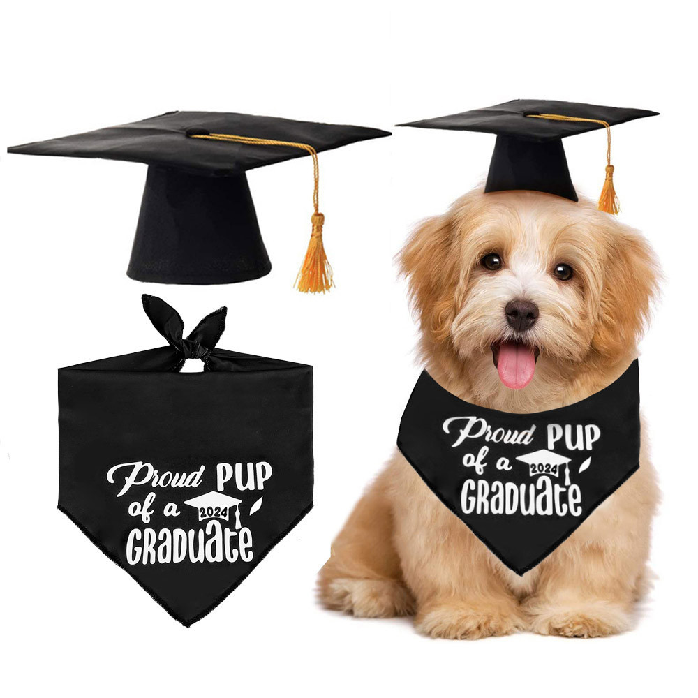 2024 Pet Graduation Caps with Yellow Tassel Dog Cat Holiday Costume ...