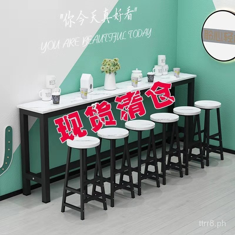Home Wall-Mounted Bar Table High Stool Table Milk Tea Shop Table and ...