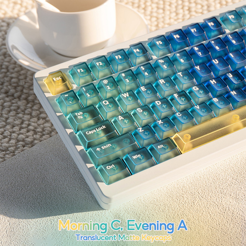 Alice Morning C, Evening A Blue Keycaps 150Keys/Set PC Transparent ...