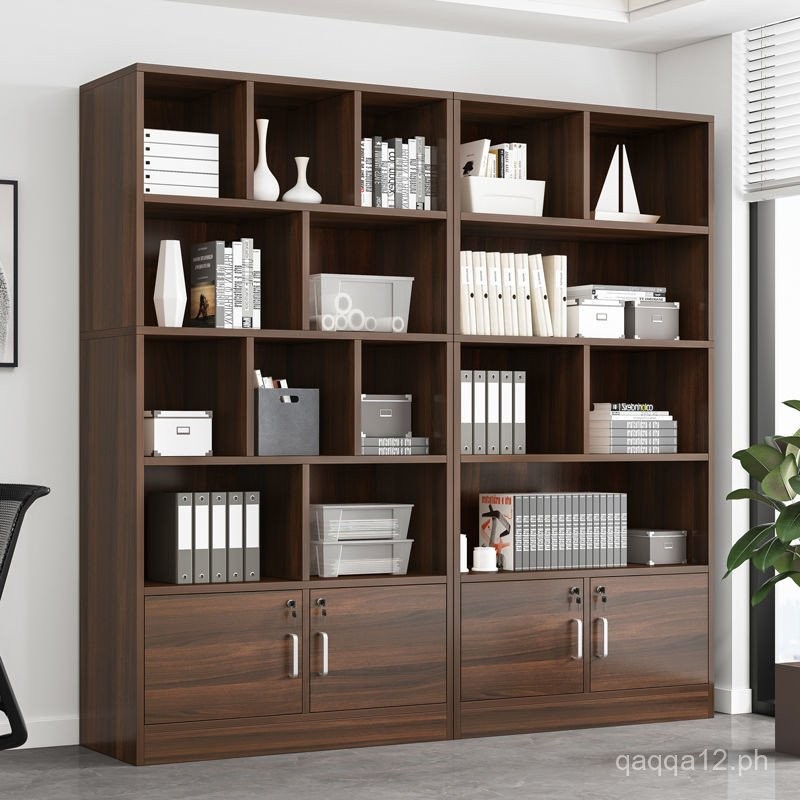 Wooden Office File Cabinet with Lock, Wall-Mounted Floor Combination ...