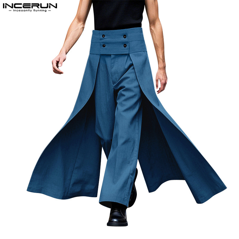 INCERUN Men Vintage Fashion Deconstructing Design Loose Casual Long ...