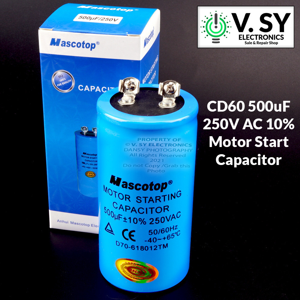 CD60 500uF 250V AC Motor Start Capacitor 500uF 10% 50/60Hz Starting ...