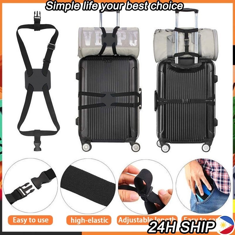 Adjustable Luggage Belt Travel Luggage Binding Belt Two ways Cross ...