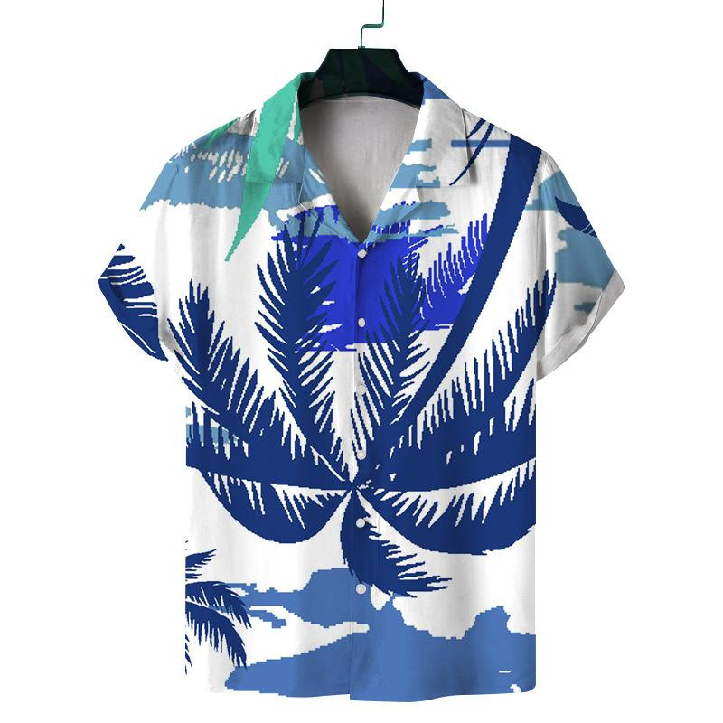 Colorful Flower Plants Leaves 3d Print Shirt Men's Hawaiian Lapel ...