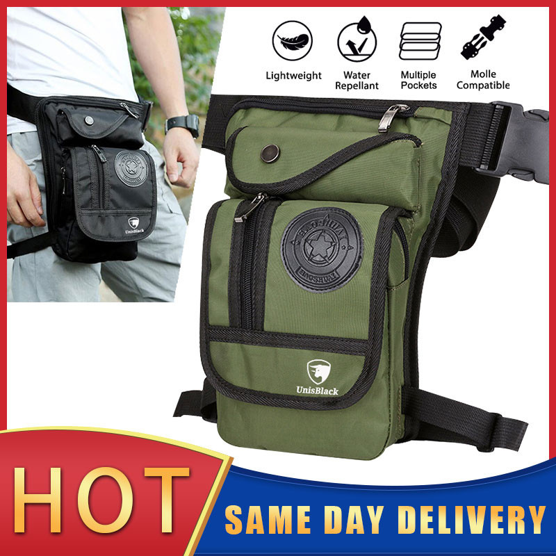 Men's nylon wear-resistant leg bag multifunctional multi pocket chest ...