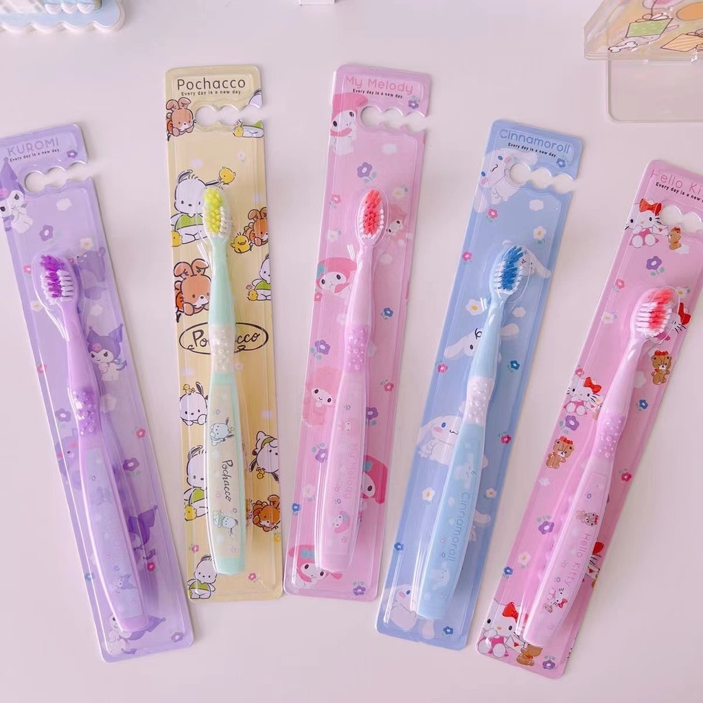 Sanrio Cartoon Kid's Soft-bristled Toothbrush Kuromi/Melody/Cinnamoroll ...
