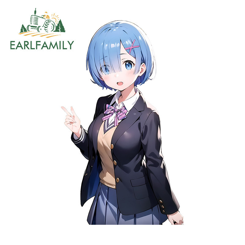 EARLFAMILY 13cm x 7.8cm Re Zero Rem Car Sticker Air Conditioner ...