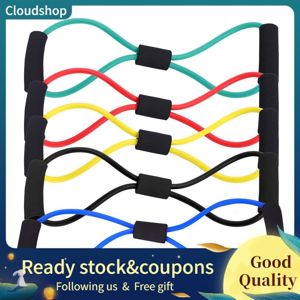 Cloudshop Fitness Pull Rope Belt 8-shaped Stretch Resistance Rubber ...
