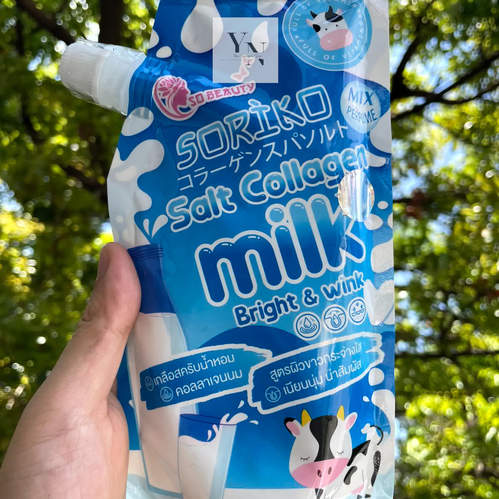 SORIKO Perfume Salt Spa Milk Scrub Gluta Milk and Collagen Milk Bright ...
