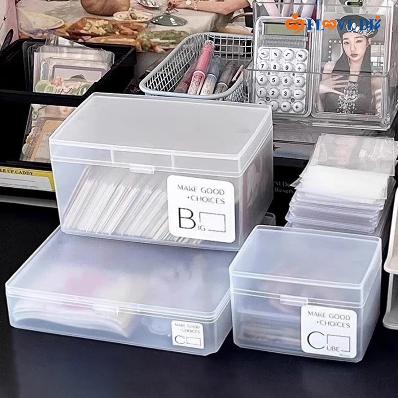 Frosted Flip Small Object Storage Box Kpop Idol Photocards Dust-proof ...