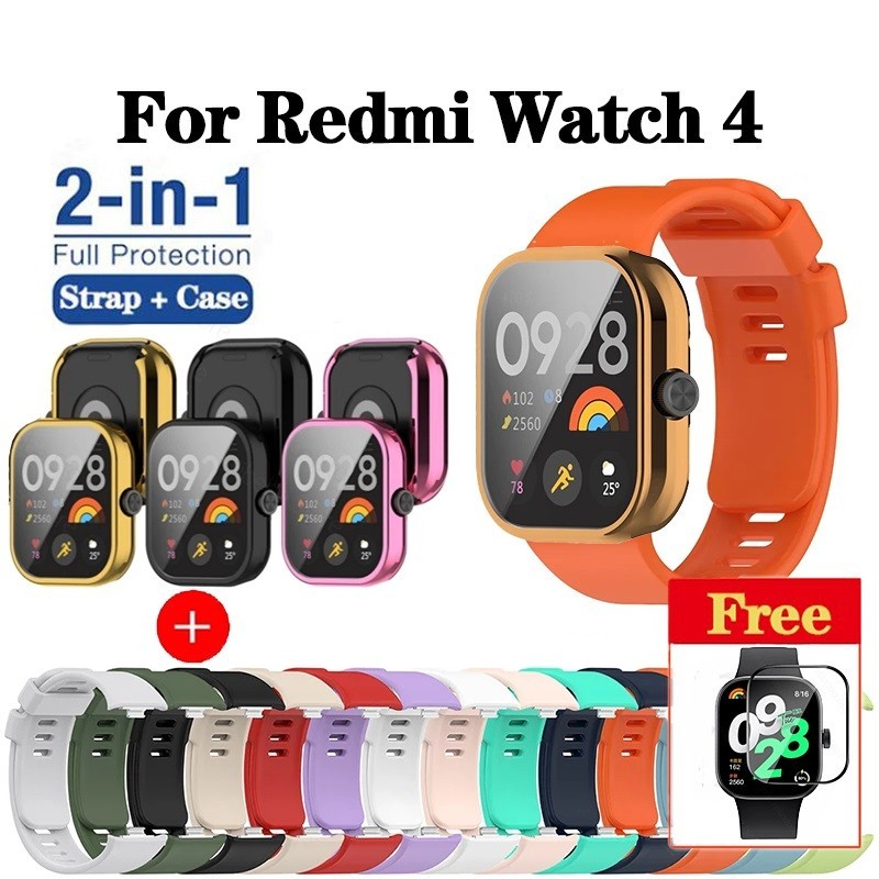 Soft Silicone Strap +Case For Xiaomi Redmi Watch 4 Watchbands Strap For ...