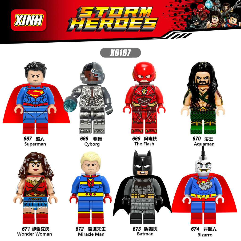 Building Block Minifigure Marvel Heroes Justice League Superman Batman ...