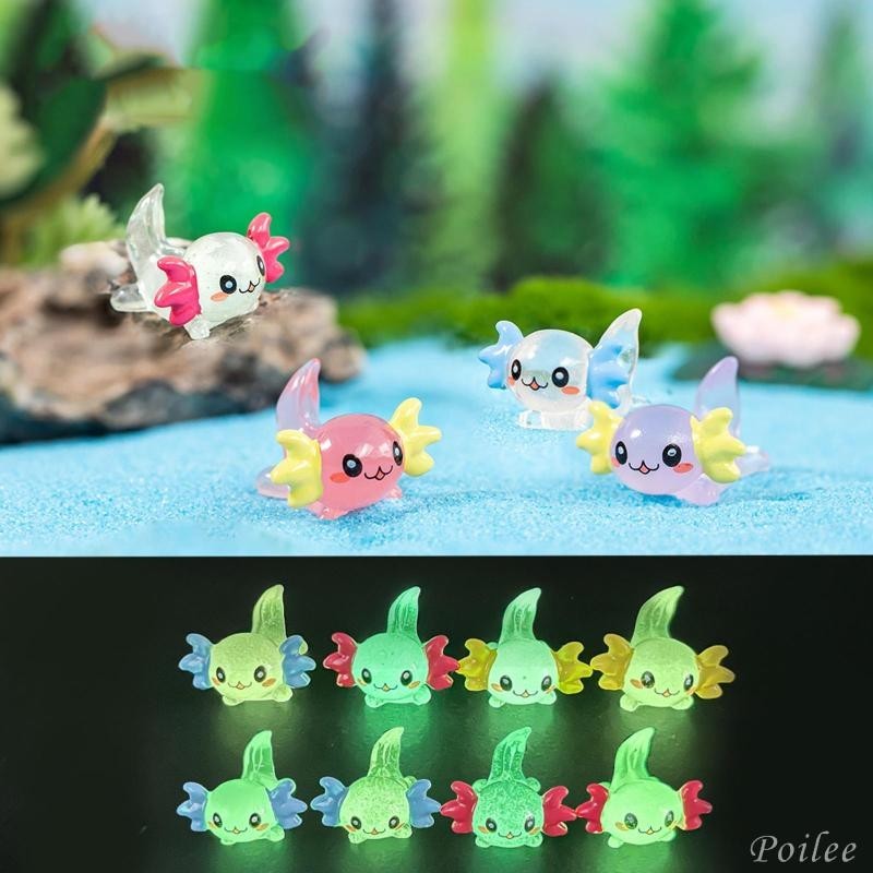 [ 8 Pieces Axolotl Miniature Figurines Small DIY Landscape Decor ...