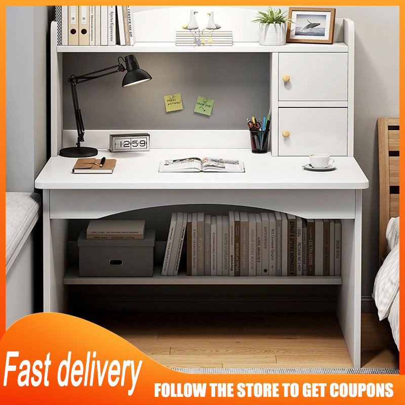 Study Table Computer Desk Desktop Home Desk Bookcase Combination Office ...