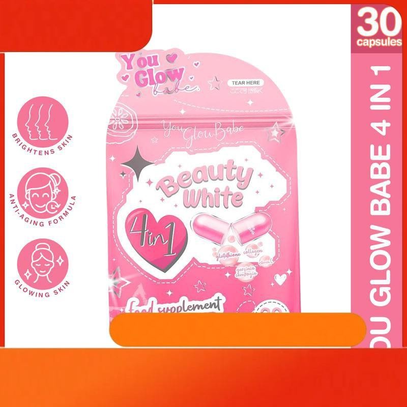 You Glow Babe Beauty White 4 in 1 Glutathione Advance Whitening 30 Capsules Glutathione Collagen ...