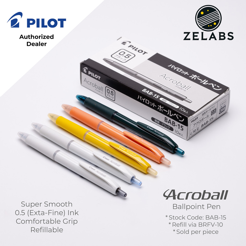 Pilot Acroball Extra Fine Ballpoint Pen - BAB-15 - 0.5mm | Shopee ...