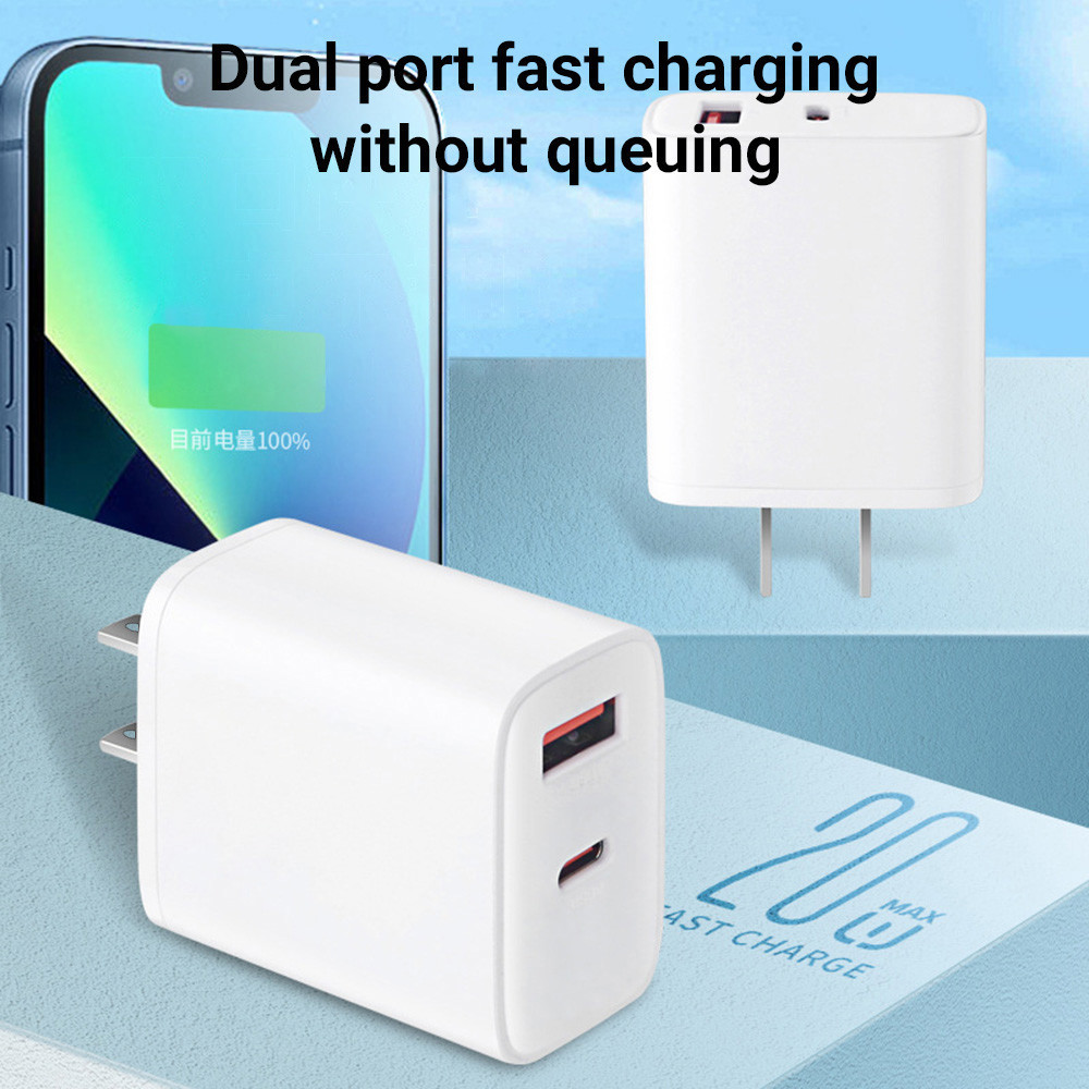 PD 20W (SET) IOS Dual port Type C USB Charger Fast Charger Cable ...