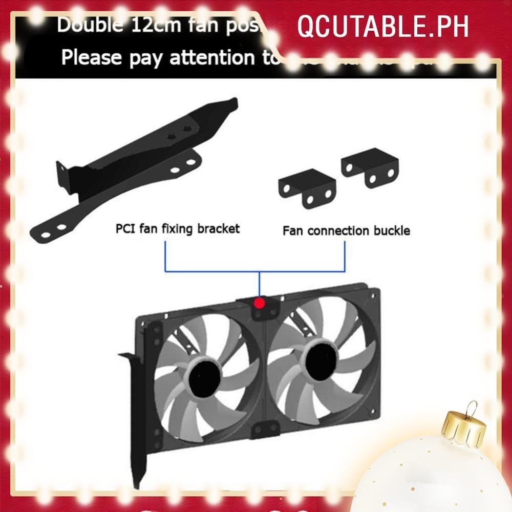 [Qcutable.ph] Graphics Card Cooler Dual Fan Mount Rack PCI Slot Bracket ...