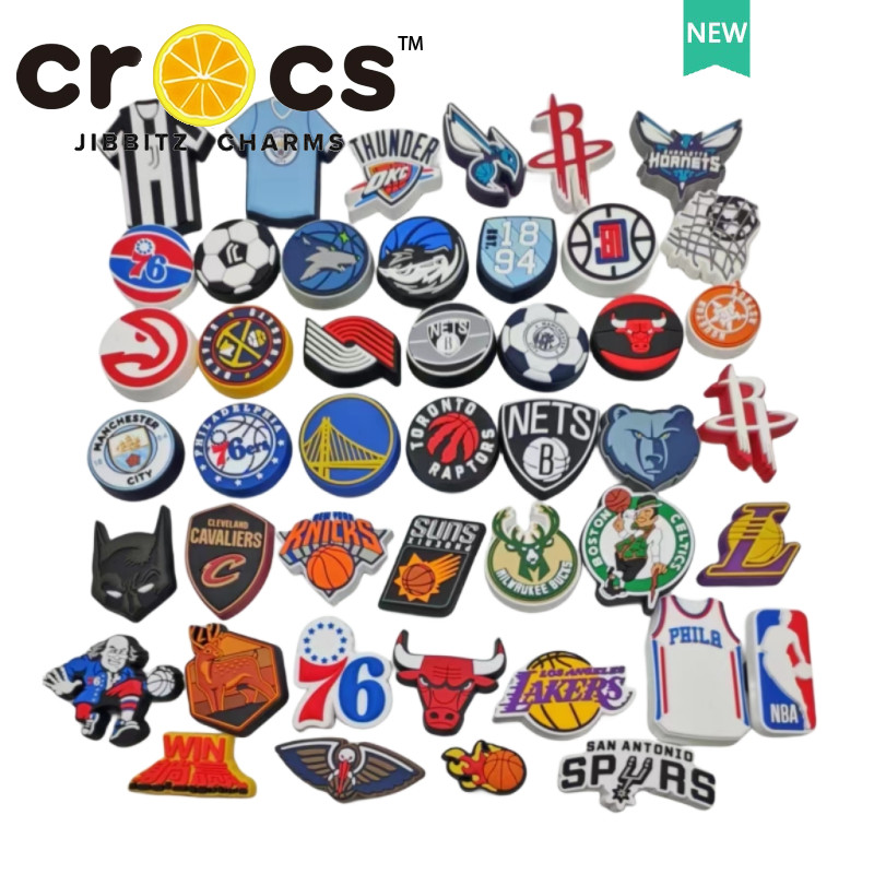 Nba jibbitz crocs Shoe Buckle Basketball Team logo logo Cartoon DIY ...
