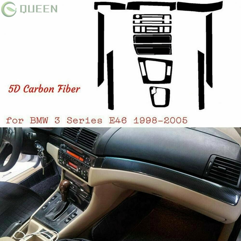 Enhance your For BMW 3 Series E46 Interior with Glossy Carbon Fiber 5D ...